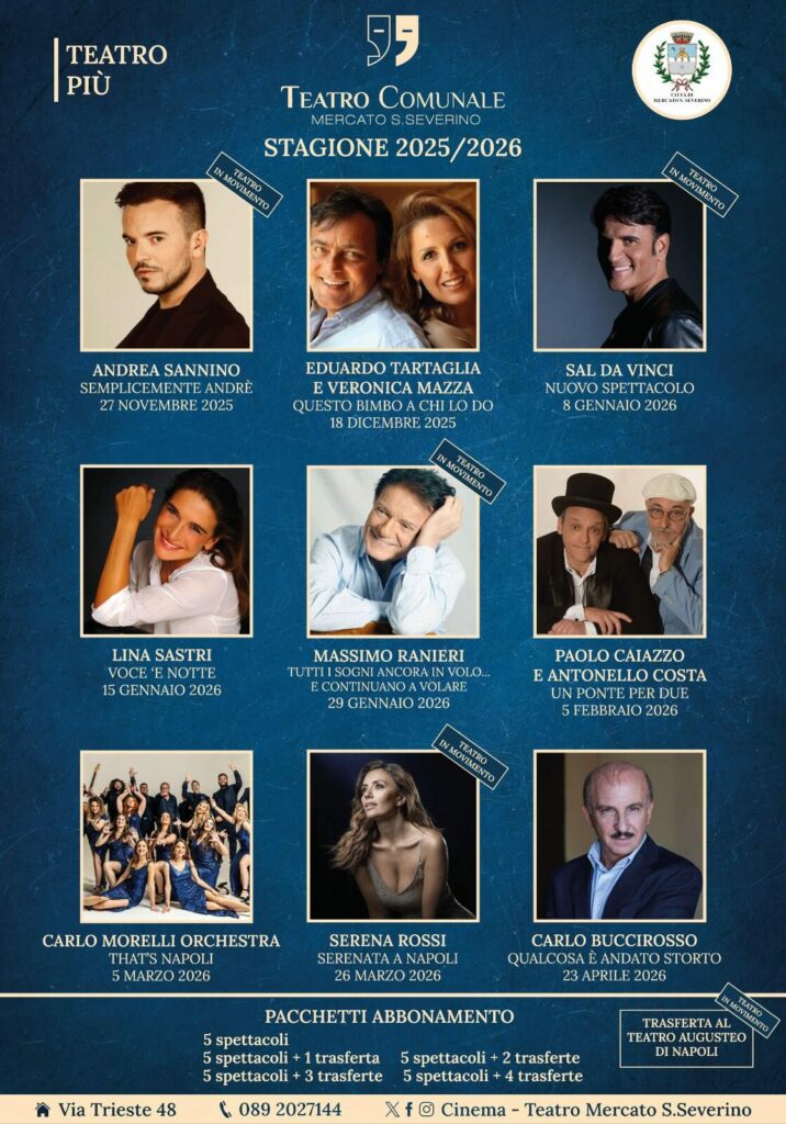 Mercato San Severino, da Ranieri a Lina Sastri: il teatro comunale apre ...